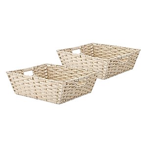 Whitmor Split Rattique Shelf Tote, Set of 2, Linen