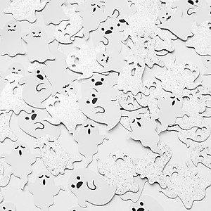 Halloween Ghost Confetti Glitter Sprinkles Paper Scatter Table Decor Party Decorations Supplies for Halloween Night Horror Spooky Themed Baby Shower Birthday Haunted House, 300 Pcs
