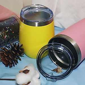 TDYDDYU 8pack 12 OZ Stainless Steel Wine Tumbler with Lid,Wine Glass Tumbler Double Wall Vacuum Insulated Travel Tumbler Cup for Coffee, Wine, Cocktails, Ice Cream… (Combination Color 8pack)