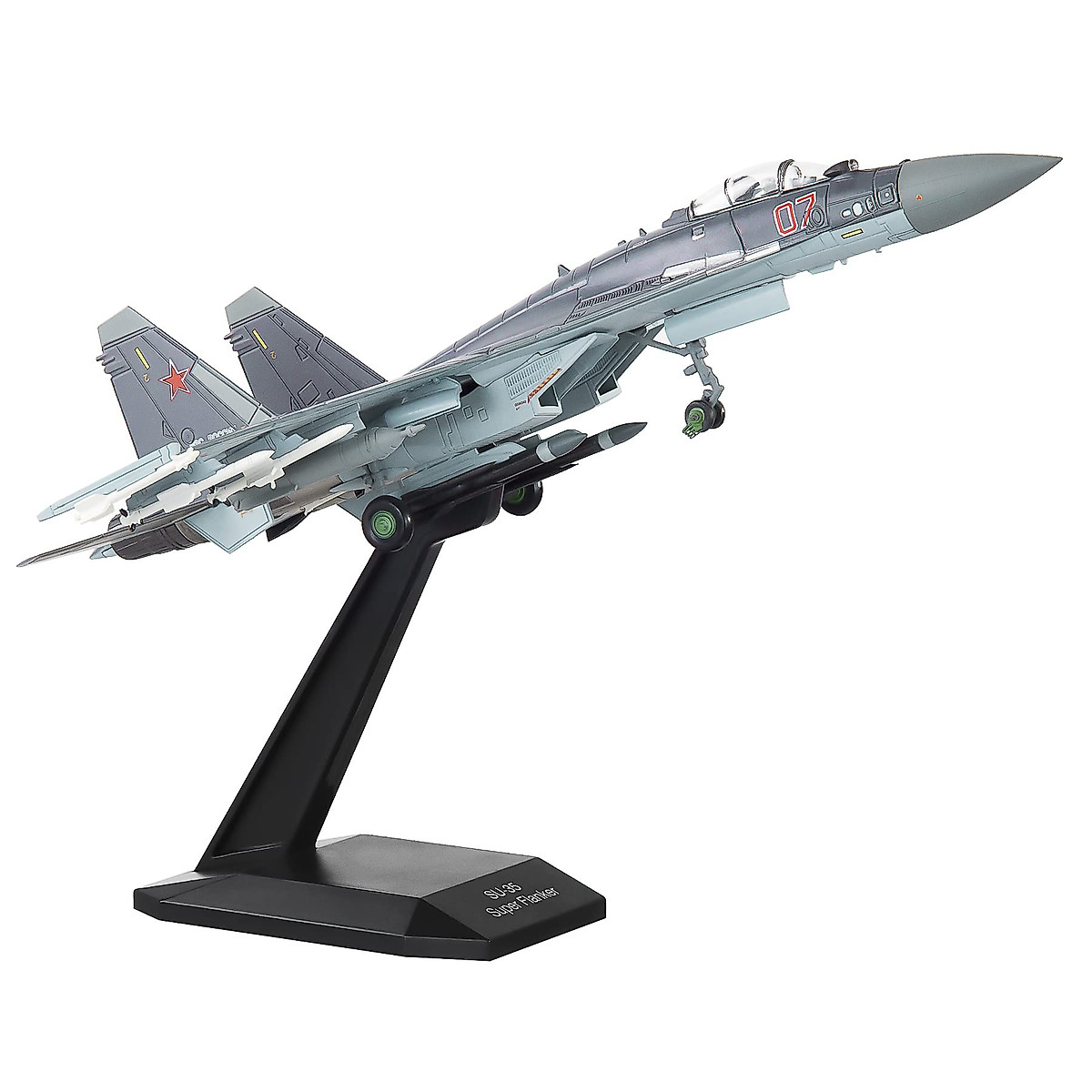 HANGHANG 1/100 Scale SU-35 Attack Plane Metal Fighter Military Model Fairchild Republic Diecast Plane Model for Commemorate Collection or Gifts, Purple
