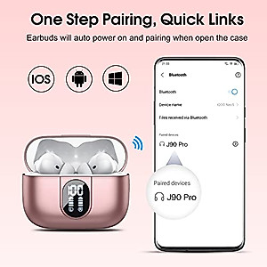 Wireless Earbuds, 2023 Bluetooth Headphones 5.3 HiFi Stereo Earphones, 40H Playtime Dual Mic Call in-Ear Earbud, Bluetooth Earbud with Dual Mic Call, IP7 Waterproof Earphones Sport Headset for iOS