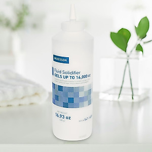 McKesson Fluid Solidifier - Fast, Effective, Gels up to 16,000 cc - Spout Cap Bottle, 16 oz, 1 Count, 1 Pack