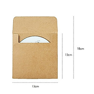 25Pcs Brown Kraft Paper CD DVD Sleeves Retro DVD Envelopes Cardboard Storage Cases Keepers Holder for CD/DVD Packaging or Store