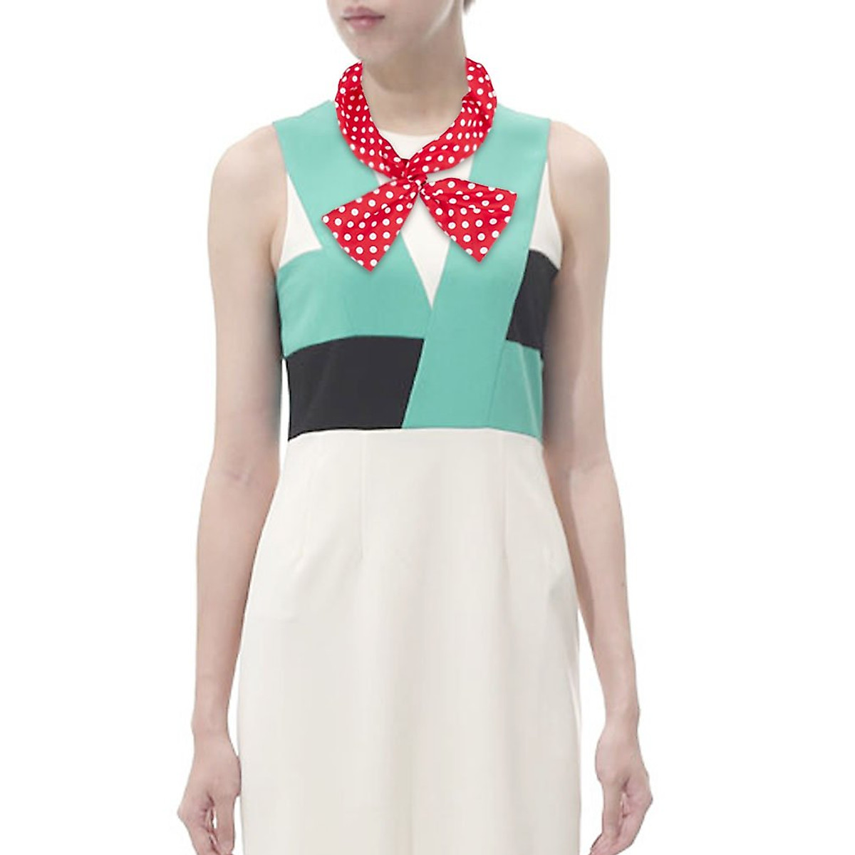 Ondder Wire Headband 4 Pack Retro Bowknot Polka Dot Wire Hair Holders for Women, Red