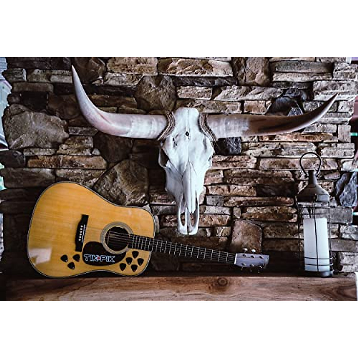 TIK PIK 6-Pack Guitar Picks for Acoustic & Bass Guitars | As Seen On Shark Tank | Black Medium Gauge 0.71mm