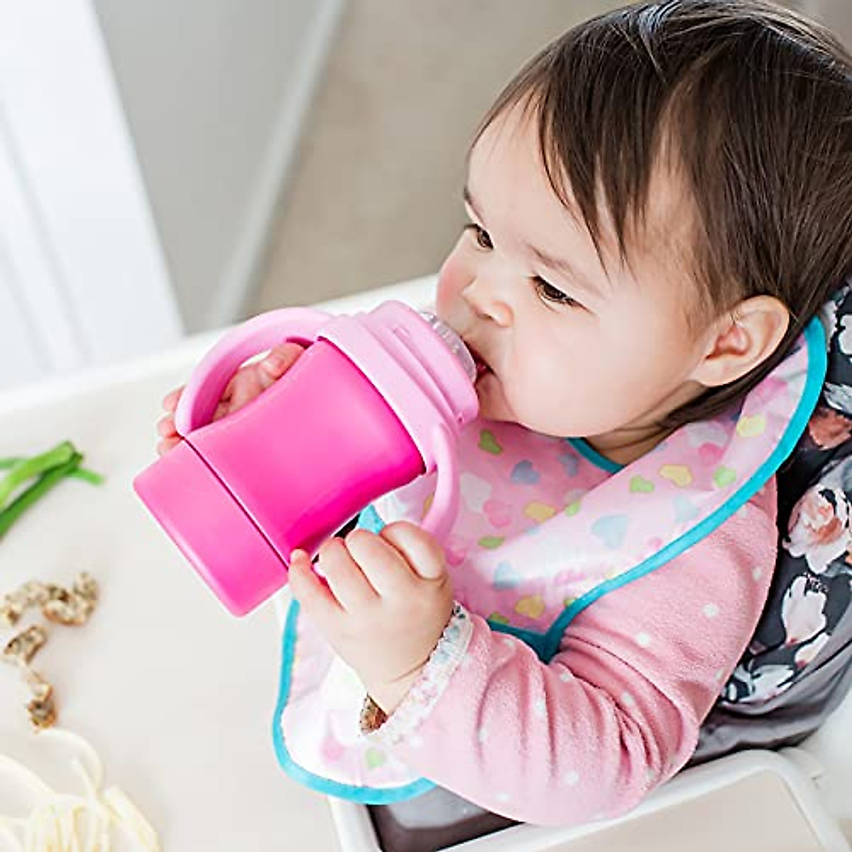 Green sprouts Sprout Ware Sip & Straw Cup made from Plants | Non-toxic Plant-based Plastic Transition Sippy Cup without BPA, BPS, BPF | Soft Silicone Spout and Straw | Easy-grip Handles