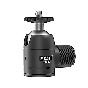 SIOTI Tripod Mini Ball Head, Swivel Mini Ball Head, Panoramic 360° Vertical Pan 90°, Compatible with Digital Camera/Compact DSLR/Cell Phone/Monopod/Light Stand/Action Camera etc.
