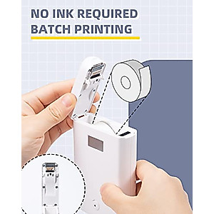 Mandizza Thermal Printer, Label Maker Machine Tape Included D10 Portable Bluetooth Connection Label Printer Multiple Templates Available for Phone Pad Easy to Use Office Home Organization