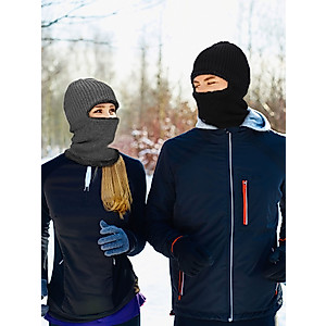 4 Pieces Warm Knitted Balaclava Thermal Fleece Ski Mask Winter Face Mask for Women Men Outdoor Sports Cold Weather, 4 Colors