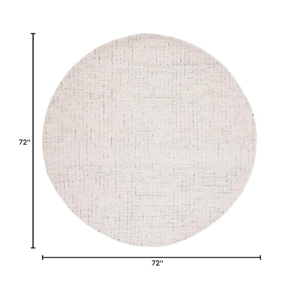 SAFAVIEH Abstract Collection Area Rug - 6' Round, Ivory & Light Grey, Handmade Wool, Ideal for High Traffic Areas in Living Room, Bedroom (ABT468K)