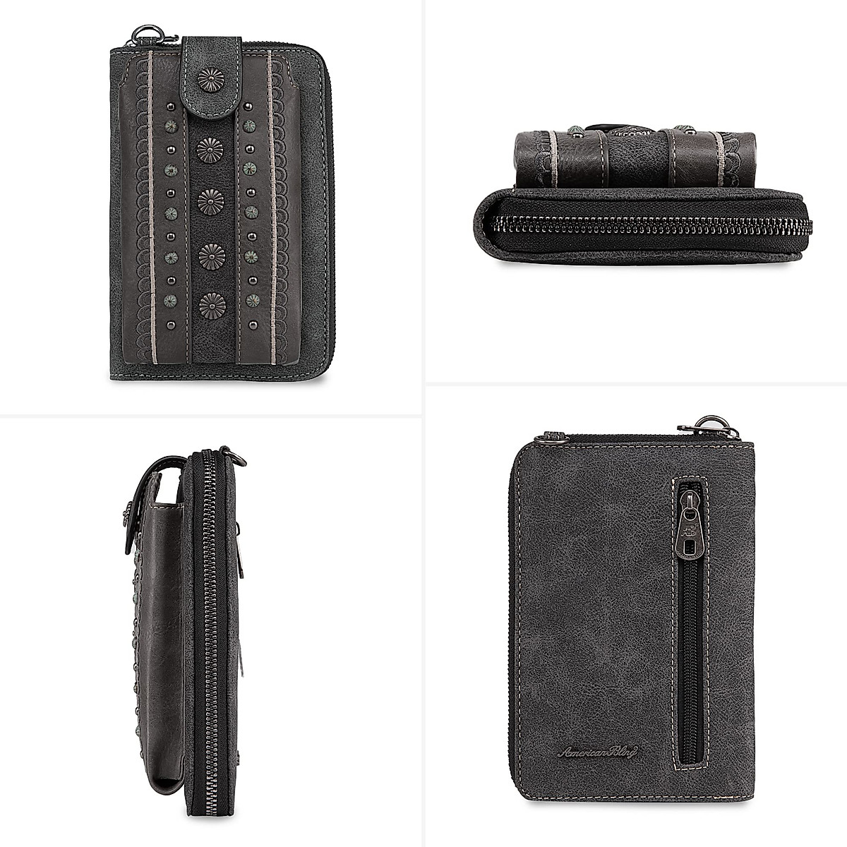 Montana West Crossbody Cell Phone Purse For Women Western Style Cellphone Wallet Bag Travel Size With Coin Pocket PHD-2012BK