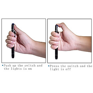 Jeemiter Cobalt Blue LED Professional Medical Penlight PenLite with Metal Clip for Ophthalmologists Doctors Nurses and Eye Examiner Batteries not Included