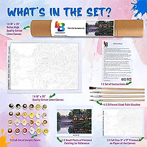 Paint by Number for Adults: Beginner to Advanced Number Painting Kit - Fun DIY Adult Arts and Crafts Projects - Kits Include - (Cabin Fever, 16" x 20" Unframed)