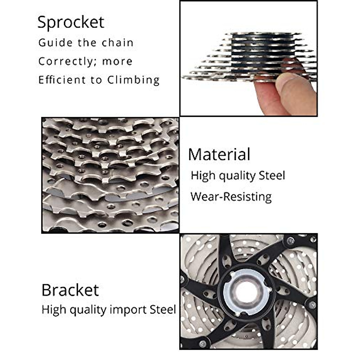 BOLANY Bike 8/9/10 Speed Cassette 11-25T/32T/36T/40T/42T/46T/50T Fit for MTB Bike, Road Bicycle, Lightweight Freewheel, Compatible with Shimano SRAM Sunrace