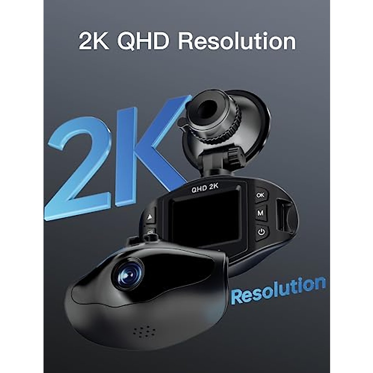 2K Dash Cam Front 1440P, GOODTS Car Camera with 2.45” IPS Screen, Mini Dash Camera for Cars with 150°Wide Angle, Dashcam with G-Sensor, Loop Recording, Parking Monitor, 64GB SD Card, SD Card Reader