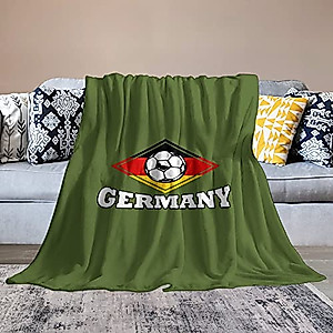 Germany Soccer Soccer Football Throw Blanket for Couch Bed Flannel Lap Blanket Lightweight Cozy Plush Blanket for All Seasons 50"x70"