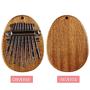 Melogale Kalimba Portable Mini 8 Key Thumb Piano Marimba Mbira Kisanji Musical Good Accessory Pendant Finger Piano Gift for Adults and Children
