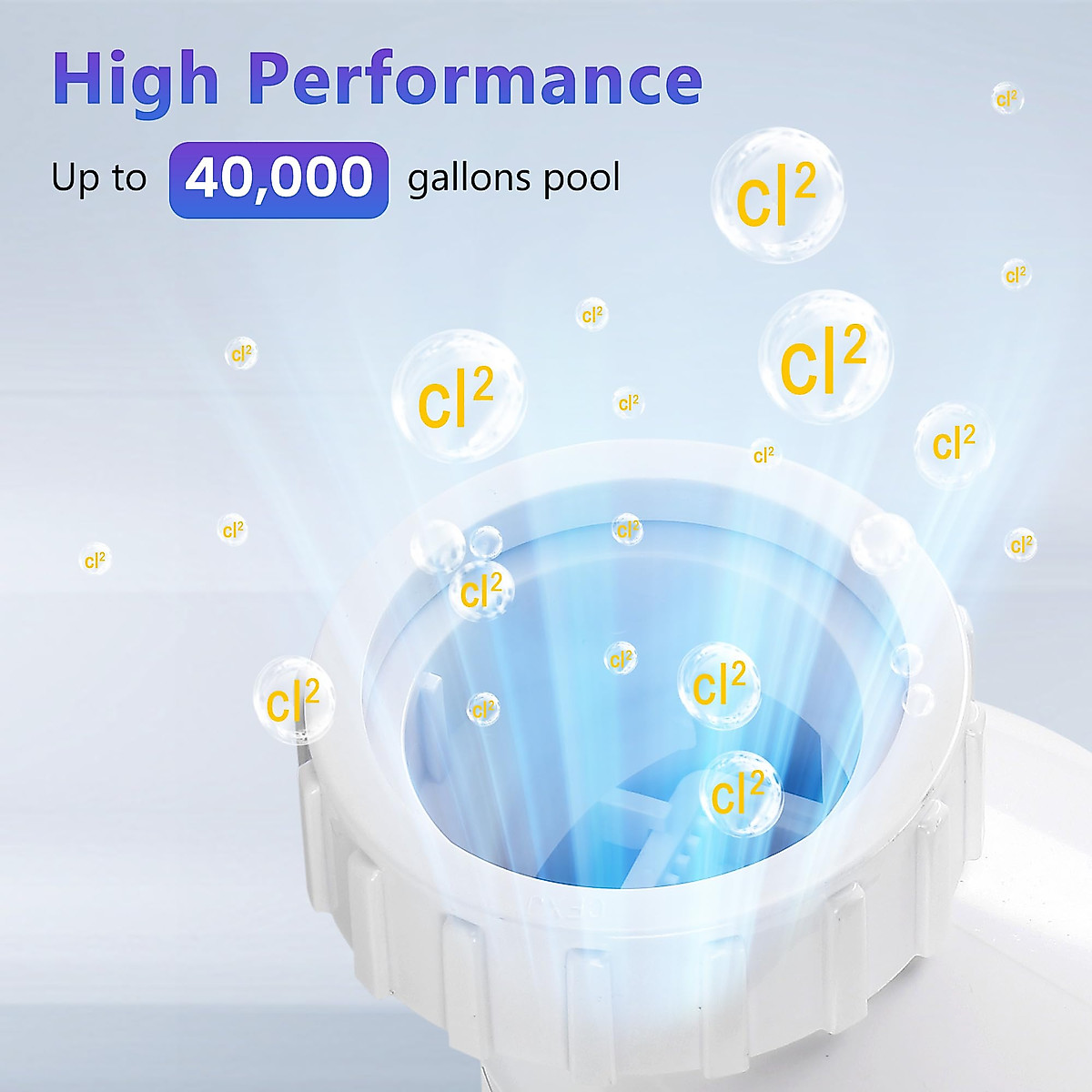 CHLORWORKS Salt Chlorine Generator for Swimming Pool – up to 40,000 Gallon Inground Salt Pool, Salt Water Pool Chlorinator System, Easy Program, 110V/220V, 1.5" & 2''Connection