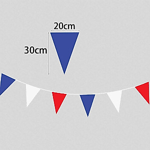 ZSNICE 80 Meters 262 Feet Fabric Red White and Blue Buntings Pennant Banner Garden Triangle Flags Party Decorations Festive Garlands for July 4th Independence Day Birthday Wedding Outdoor and Indoor