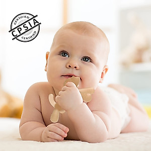 AULEGE Silicone Teething Toy for Baby 3-6, 12, 18 Months Infant, BPA Free Soft Dog Shape Silicone Baby Teether