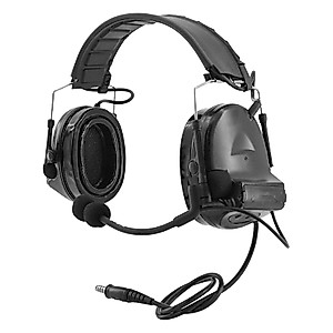 TSVISIONCORE COMTA2 Tactical Headset with U94 PTT Detachable headband and rail adapter,for ARC,Mlok,Team Wendy rail,Airsoft sports(Black)