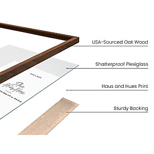 HAUS AND HUES 16x20 Frames Set of 3 - Walnut 16x20 Poster Frames for Wall, 16 x 20 Picture Frames Wood 16x20 Inch Frame, Wooden Gallery Wall Frame Set, 3 Piece 20 x 16 Photo Frame