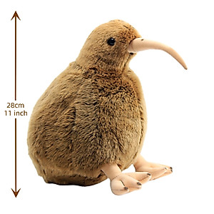 WinAdiGoo Cute Furry Realistic Kiwi Bird Plush Doll Soft Stuffed Animal Toy 11 inch Cuddle