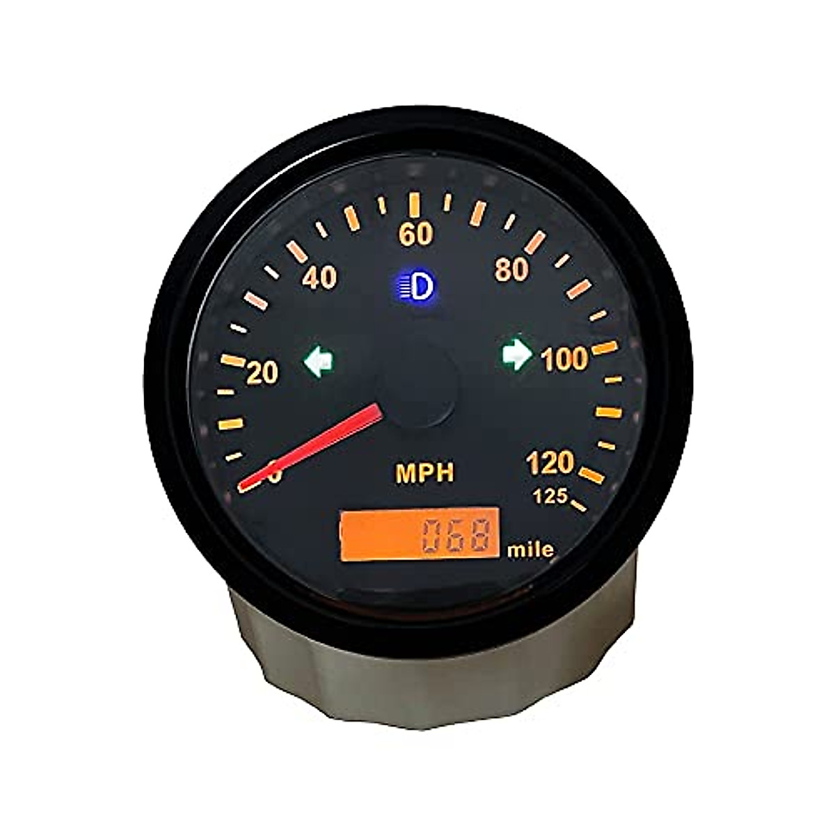 ELING GPS Speedometer Odometer 125MPH Mileage Adjustable Overspeed Alarm for Boat Car Truck Motorcycle 85mm