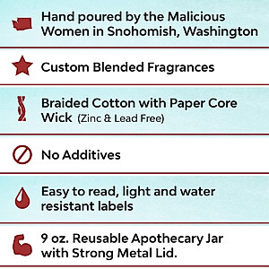 Malicious Women Candle Co - Buy The Fucking Dip!, Oakmoss & Amber Infused with Regret & Envy, All-Natural Soy Candle, 9 oz