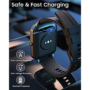 TiMOVO Charger Compatible with SW022/LW11/GTX Fitness/CXB01/Mugo Chalvh 1.69", [2-Pack] Magnetic USB Charging Cable 3.3ft/100cm, Replacement Charging Power Cable Cord,Black
