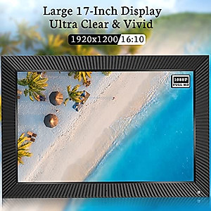 BSIMB 17-Inch 32GB Extra Large WiFi Digital Picture Frame 1920 x 1200 FHD IPS Touch Screen Electronic Photo Frame, Remote Control, Wall-Mounted, Easy Setup to Share Photos and Videos via App & Email