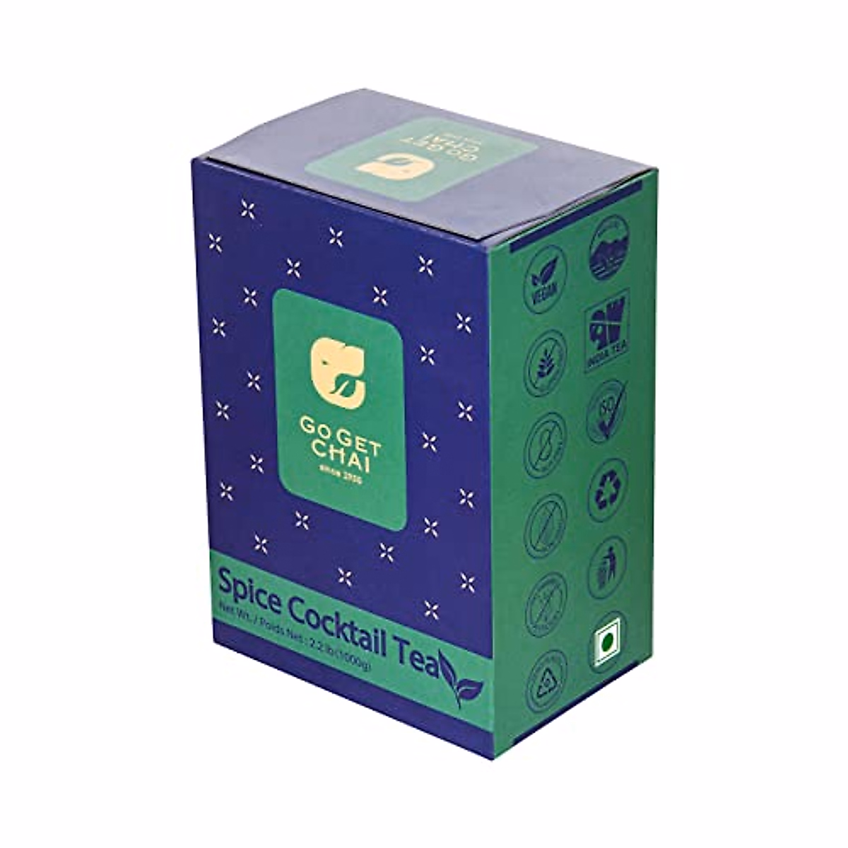 Go Get Chai Spice blend tea with Ashwagandha, Clove, Cinnamon, Ginger, Pepper. Vegan. No plastics. Black Tea. No preservatives. All natural. Chai tea. 2.2 lbs