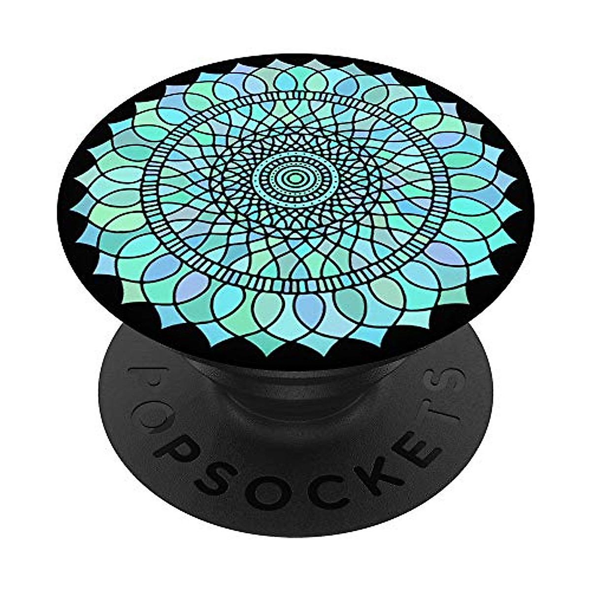 Blue Green Flower Mandala PopSockets PopGrip: Swappable Grip for Phones & Tablets