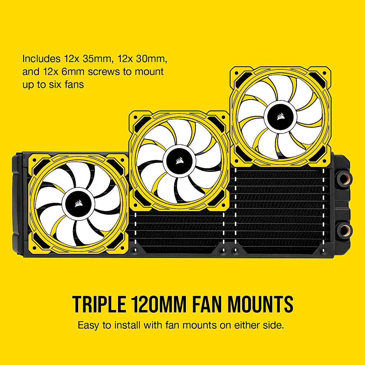 CORSAIR Hydro X Series XR7 360mm Water Cooling Radiator - Triple 120mm Fan Mounts - Premium Copper Construction - Easy Installation - Black