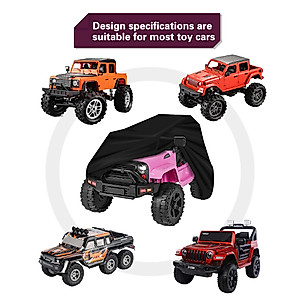 JDZYYCQ Kids Ride-On Toy Car Cover, Outdoor Waterproof Protection for Electric Battery-Powered Children's Wheeled Toy Car-General Type, 51.6'' L x 27.5'' W x 23.8'' H ., BLACK