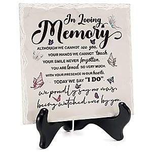 Memorial Table Sign for Wedding, in Loving Memory of Loved One, Ceremony and Reception Family Unity Wedding Table Decoration Plaque, Sympathy Gifts, Bereavement Gifts