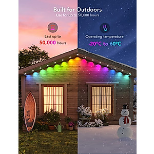 Govee 150ft Permanent Outdoor Lights Bundle Outdoor Light Show Box, Bluetooth Smart Group Control 10 Devices, IP65 Waterproof, Battery Powered, USB Charged, Support Outdoor and Indoor Light