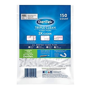 DenTek Triple Clean Floss Picks | No Break Guarantee | 150 Count