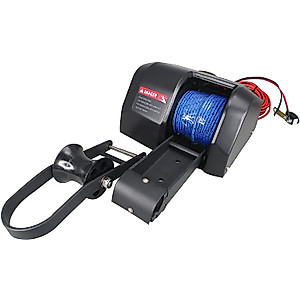 12V Up to 35 LBS Electric Marine Anchor Winch, Saltwater Boat Anchor Windlass Kit, Heavy Duty Towing Winches for Fishing Boat Pontoon Boat (Black, 35 LBS)