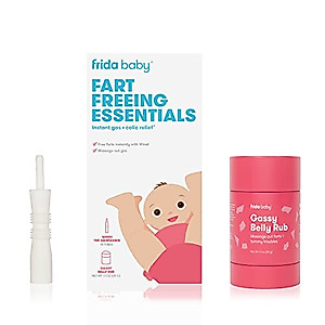 Frida Baby Fart Freeing Essentials | Includes Windi and Gassy Belly Rub for Safe, Natural, and Instant Gas and Colic Relief for Infants and Babies
