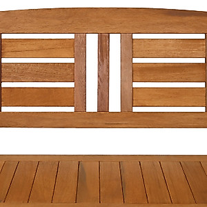 Sunnydaze 51-Inch Meranti Wood Outdoor Storage Bench with Teak Oil Finish