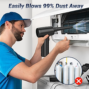 LIAMLI Compressed Air Duster Keyboard Cleaner for Office 3 Gear Adjustable 80000RPM Cordless Air Blower for Computer Car Electric Devices Cleaning