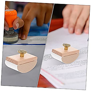 STOBOK 2pcs Ink Absorber Antique Desk Wooden Desk Office Stamps Desk Blotter Antique Ink Blotter Wood Ink Blotter Ink Absorption Tools Ink Seal Stamp Portable Ink Blotter Swing Notepad