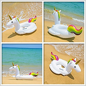 Baby Pool Float Unicorn Toddlers Floaties Infant Inflatable Swimming Ring with Handles for Kids Aged 1-6 Years