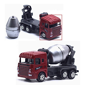 Odowalker Construction Trucks 6pcs Colorful Mini Assorted Construction Vehicles Alloy Diecast Car Sand Box Excavator Cement Dumper Bulldozer Forklift