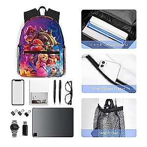 ZYKAA Cute Anime Backpack, 16" Travel Laptop Backpack Durable Lightweight Hiking Backpack Casual Daypack (Color1)