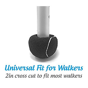 Top Glides Precut Walker Tennis Ball Glides - Black - 2 Pairs