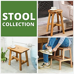 BEEFURNI 2 Step Wood Stool, Wooden Step Stools for Adults & Kids 350 lbs, Kids Step Stool, Bathroom,Bedroom Stool, Closet Step Stool, Easy to Assemble, 1 Year Manufacturer Warranty