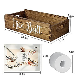 TJ.MOREE Nice Butt Bathroom Decor Box Farmhouse Bathroom Decor Hello Sweet Cheeks Powder Room Decor Toilet Paper Storage Rustic Home Decor