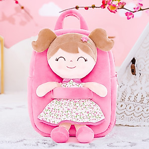 Gloveleya Kids Backpack Toddler Backpack Soft Plush Flower Fairy Girl Doll Backpack Pink 9"